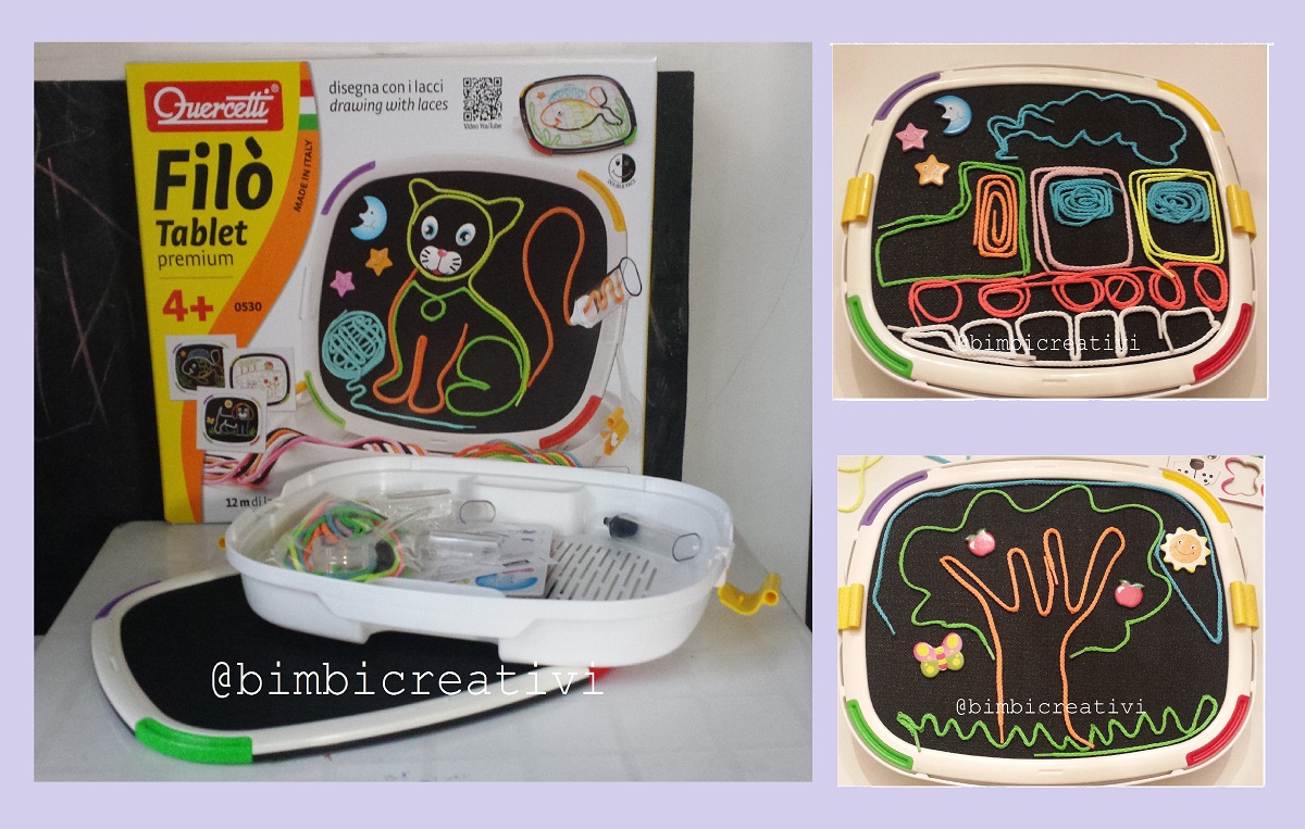 Disegni con i LACCI COLORATI - Filò Tablet Quercetti! - Bimbi Creativi