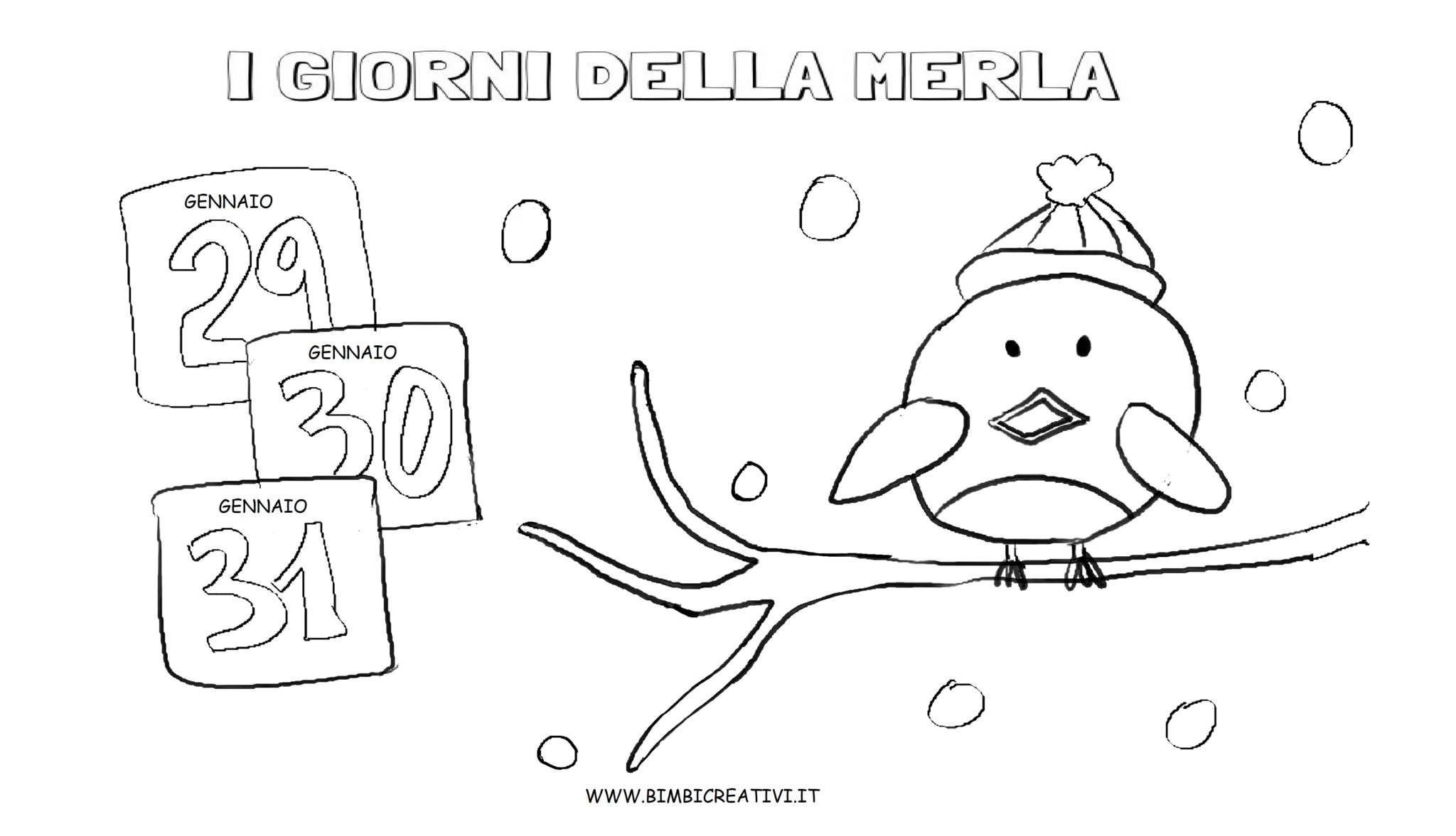 I giorni della merla disegno semplice - Bimbi Creativi